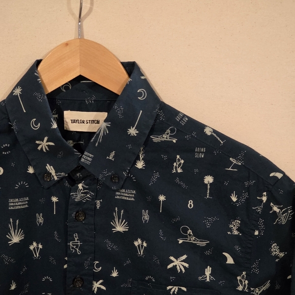 Taylor Stitch | Shirts | Taylor Stitch Ss Jack In Navy Aloha 4m | Poshmark